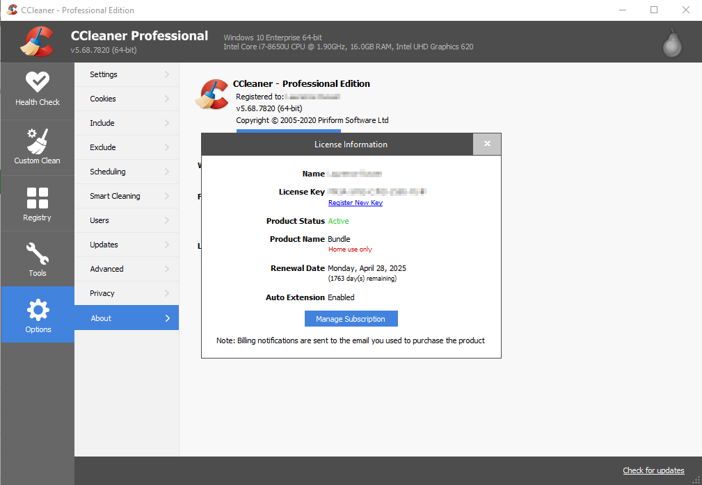 Comment consulter la licence utilisée dans CCleaner
