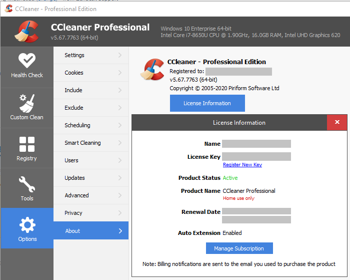 CCleaner Professional registreren en activeren