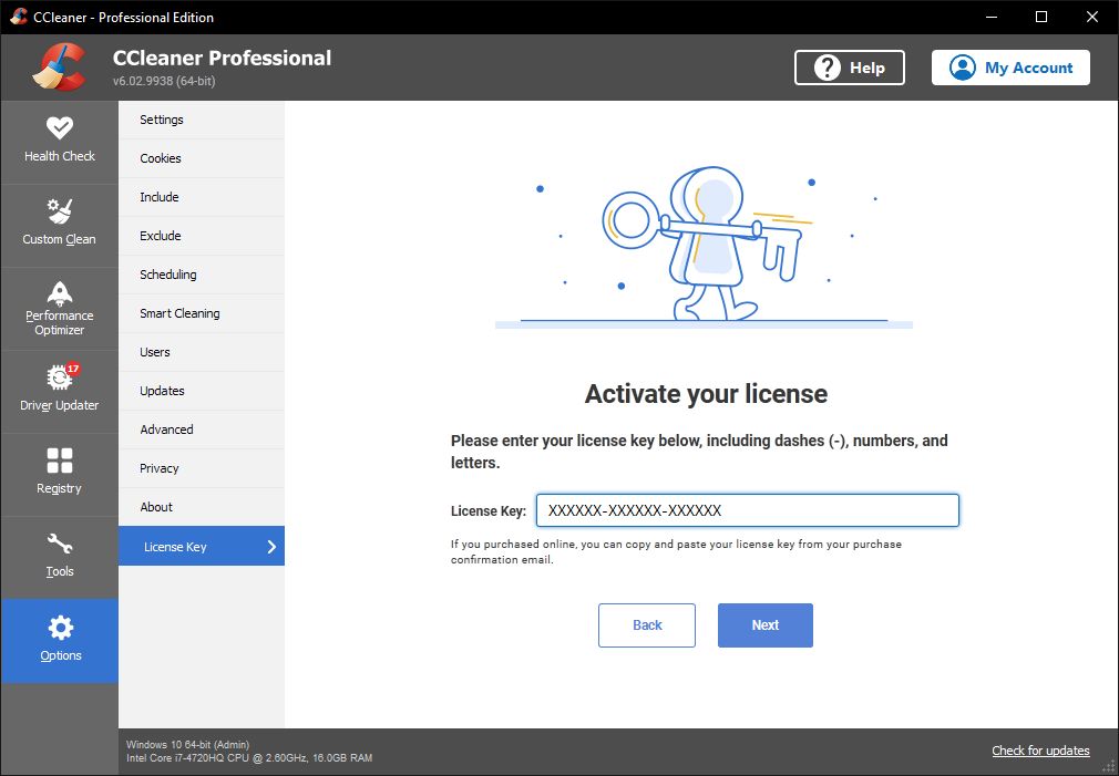CCleaner Professional registreren en activeren