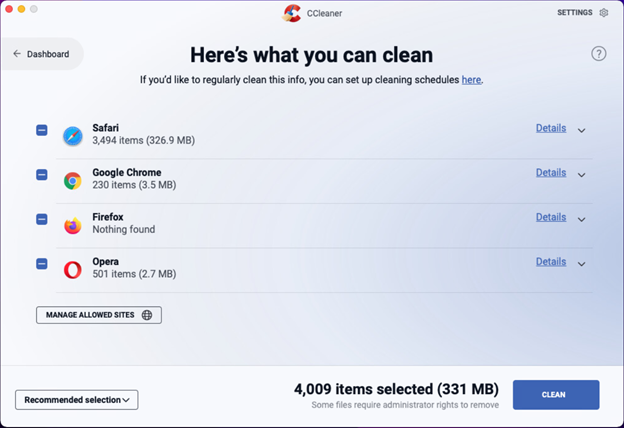 What is 'Clean browser'?