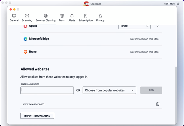 What is 'Clean browser'?