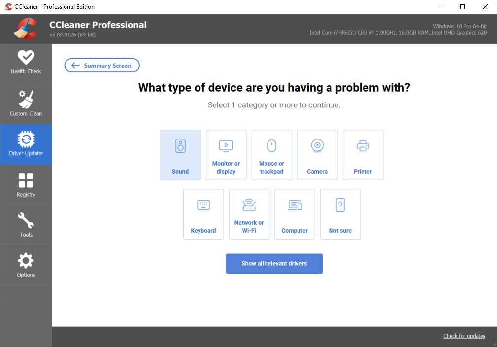 I’m having a problem with Driver Updater. What are my options?