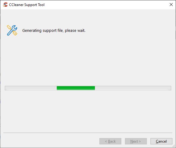 Collecting information via CCleaner Support Tool